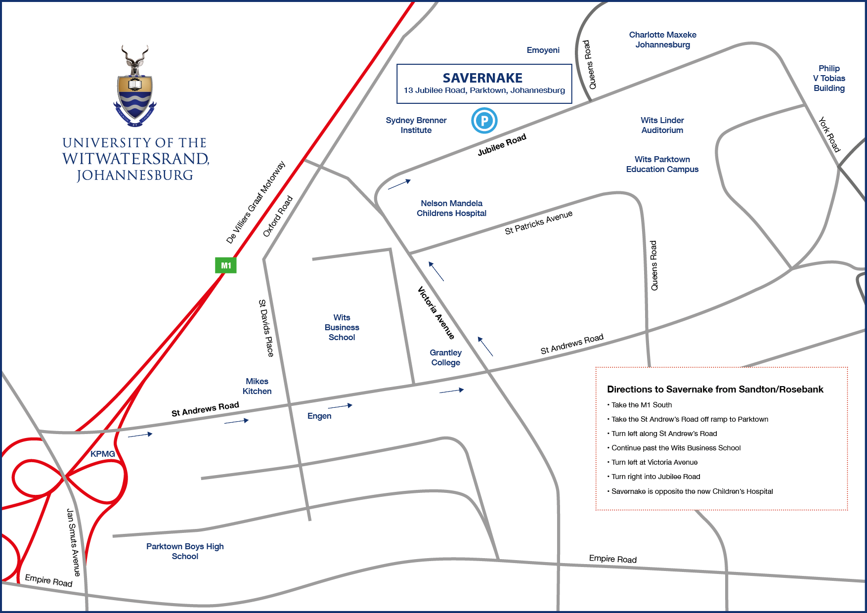 Savernake - Jubilee - Parktown - Wits University