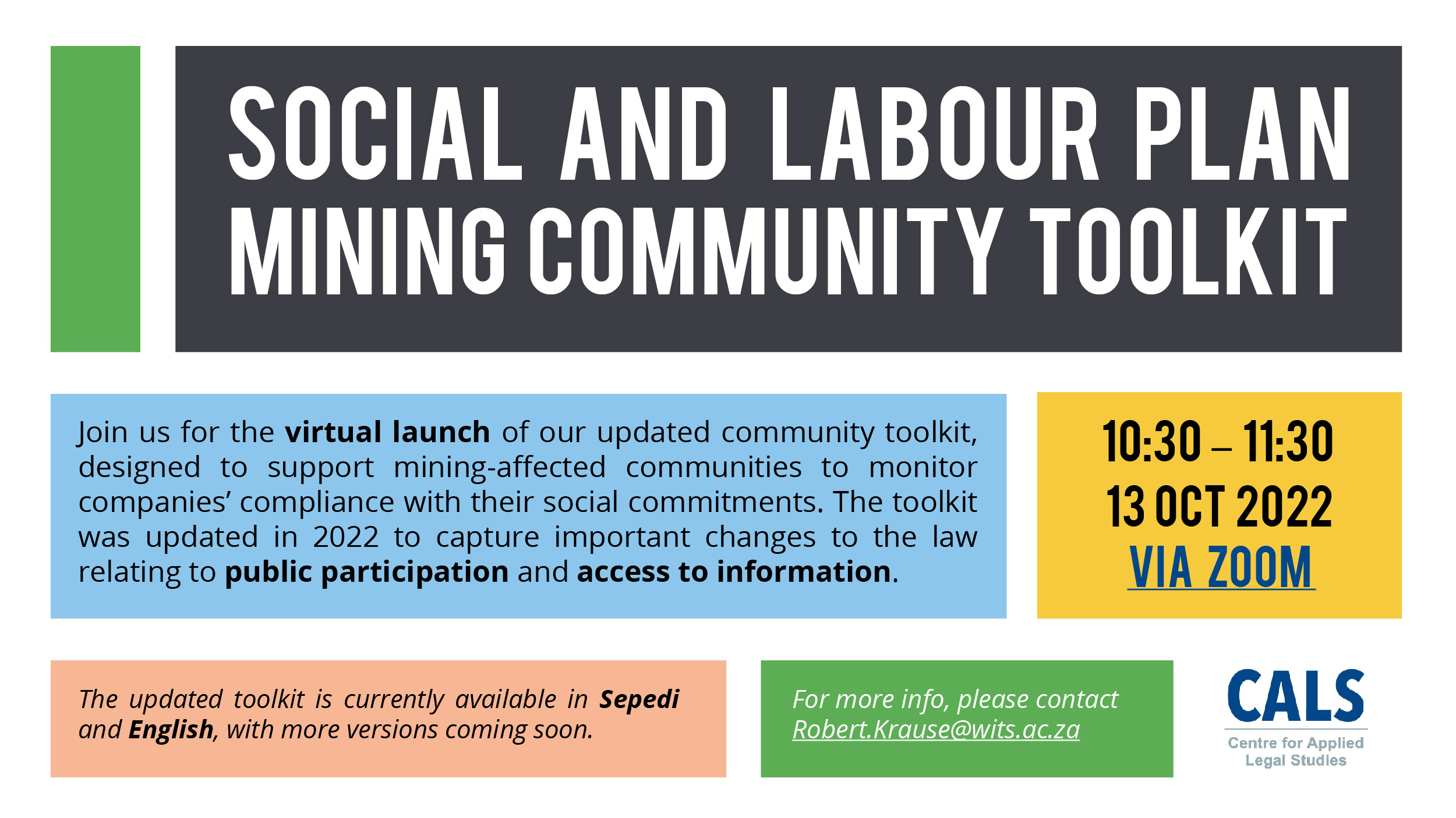 2022 - Launch of updated mining community toolkit - Wits University